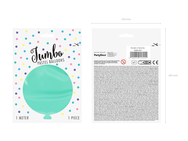 Round Baloon 1m, Pastel Light Mint - Designer decorations and ideas for ...