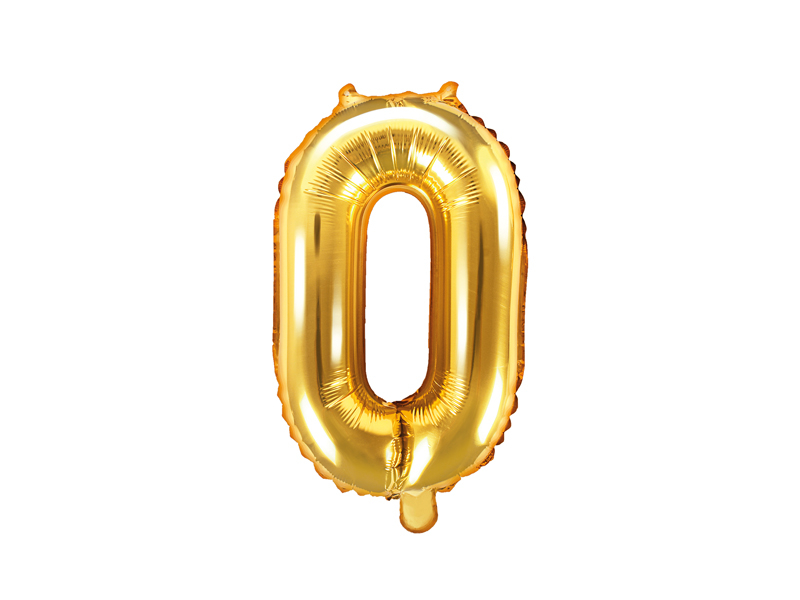 Foil Balloon Number ''0'', 35cm, gold - Designer decorations and ideas ...