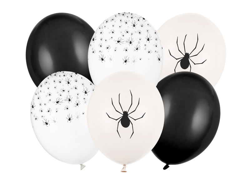Balloons 30 cm, Spiders, mix (1 pkt / 6 pc.) - Designer decorations and ...