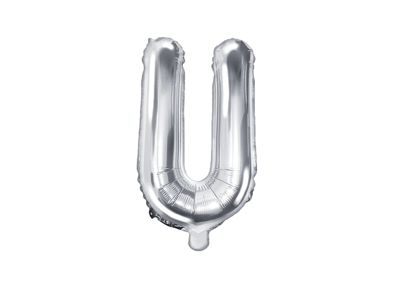 Foil Balloon Letter ''U'', 35cm, silver - Designer decorations and ...