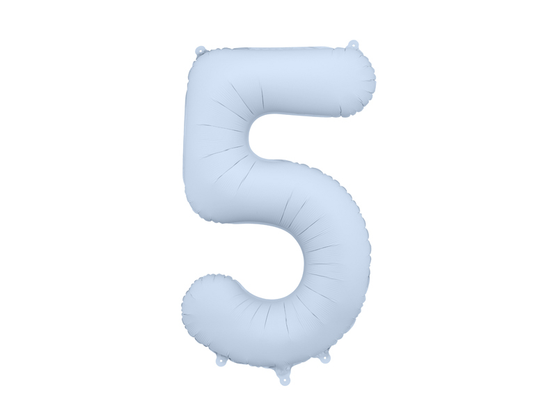 Foil Balloon Number ''5'', 86cm, misty blue - Designer decorations and ...