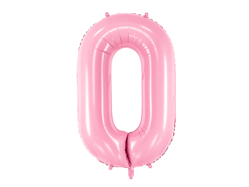 Foil Balloon Number ''0'', 86cm, pink - Designer decorations and ideas ...