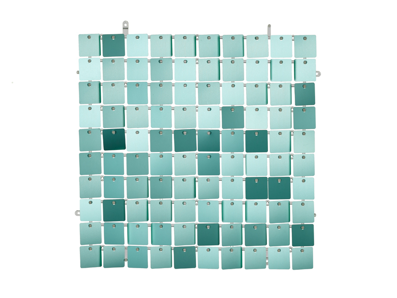 Sequin backdrop panel, square-shape, pale turquoise, 30x30 cm ...