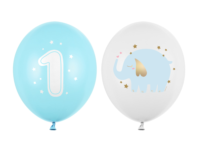 Balloons 30 cm, One year, Pastel Light Blue (1 pkt / 50 pc.) - Designer ...