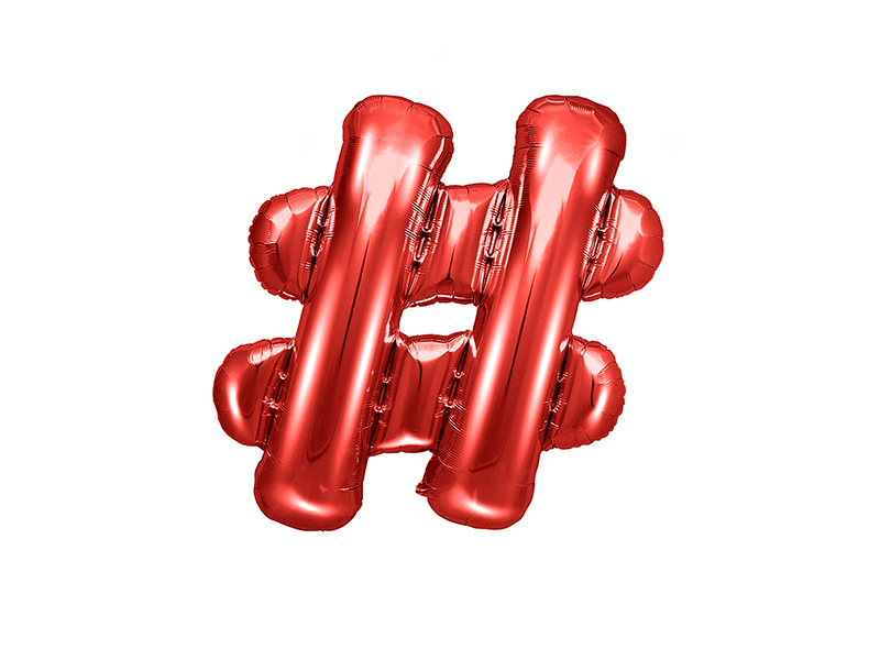 Foil Balloon sign ''#'', 35cm, red - Designer decorations and ideas for ...