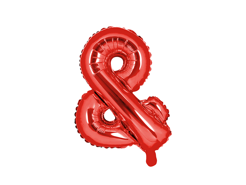 Foil Balloon sign ''&'' 35cm, red - Designer decorations and ideas for ...